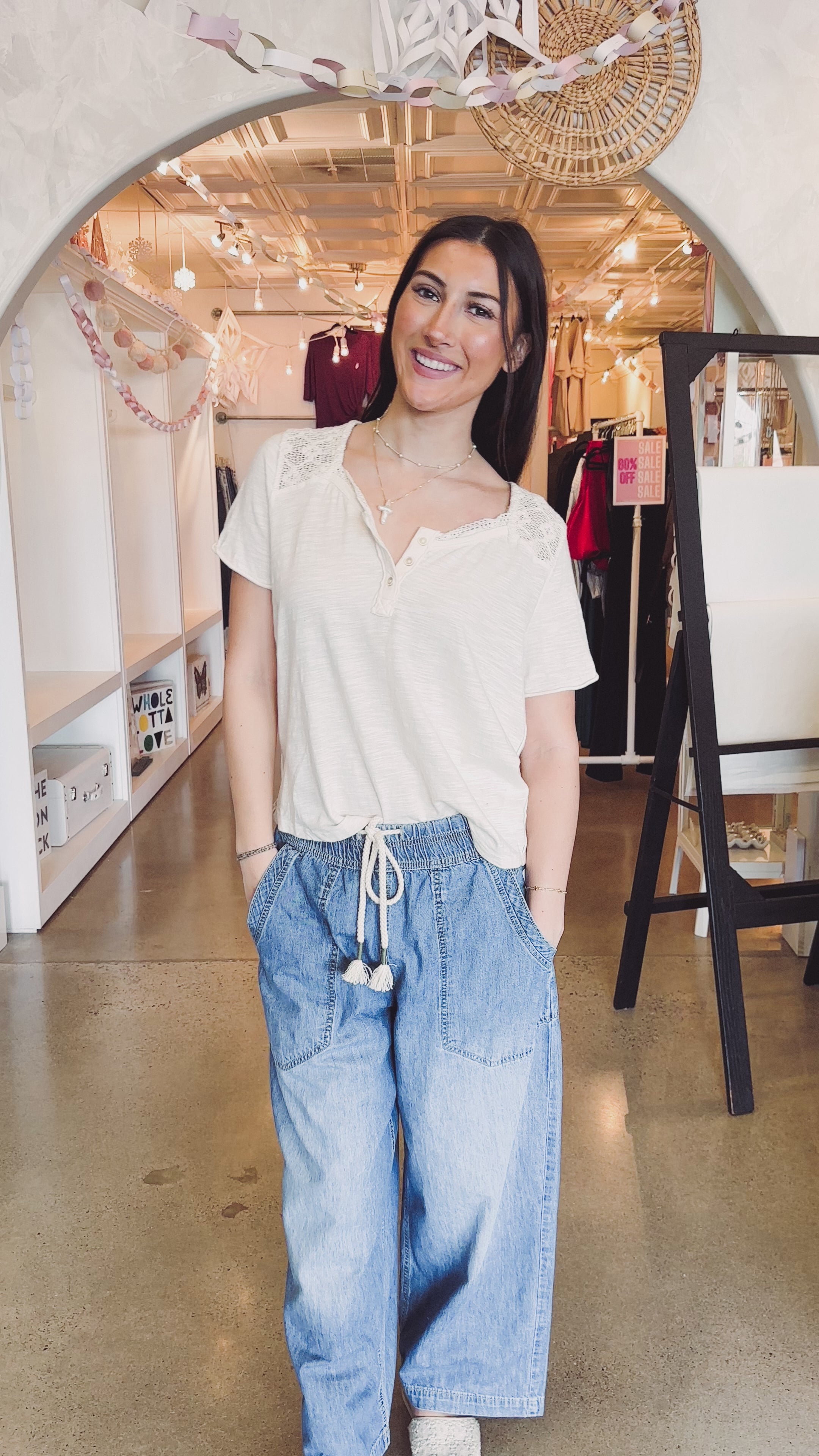 Free People We The Free Heirloom Henley-- Canyon Sunset